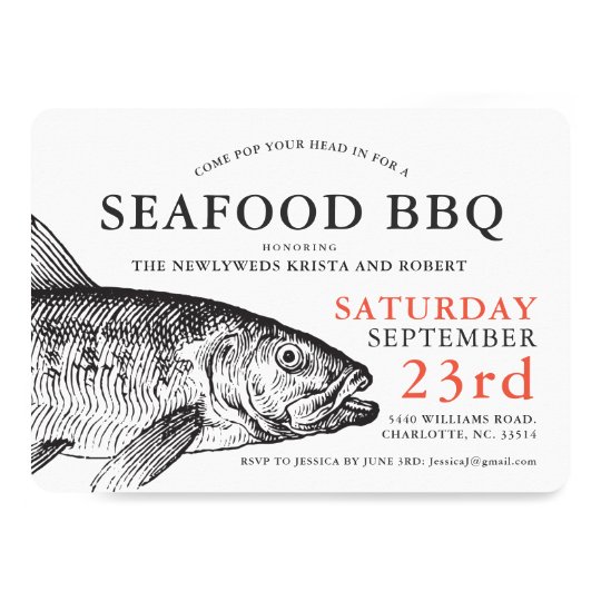 Pop Your Head In | Funny Fish Fry Party Invite | Zazzle.com