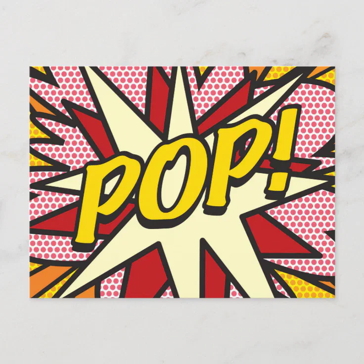 POP Your Message Speech Bubble Fun Retro Announcement Postcard | Zazzle