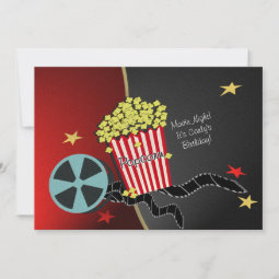 Popcorn and a Movie Sleep over Invitation | Zazzle
