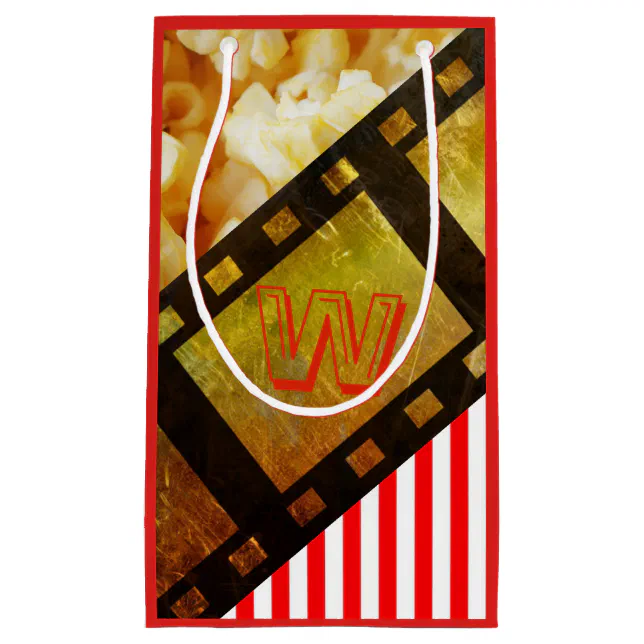 Popcorn and movie reel film gift bag | Zazzle
