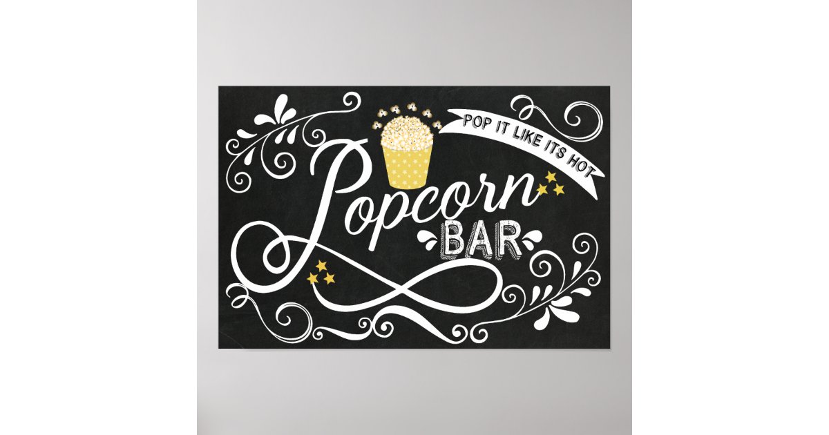 Popcorn Bar Sign | Zazzle