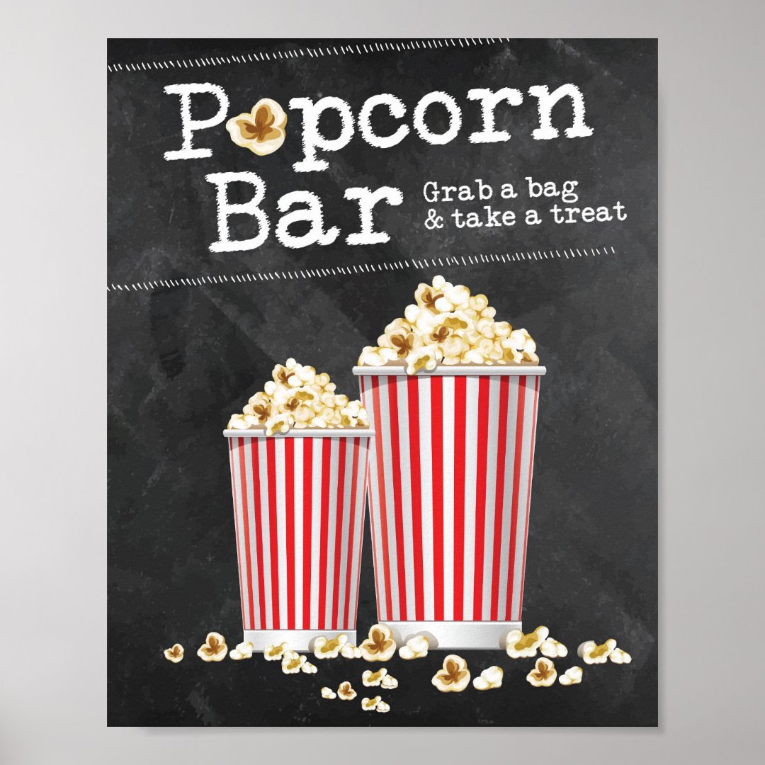 Popcorn Bar Sign | Zazzle