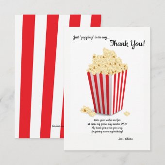 Popcorn Box Thank You Note Invitation | Zazzle