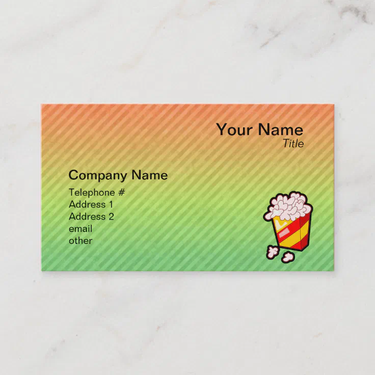 Popcorn Business Card | Zazzle