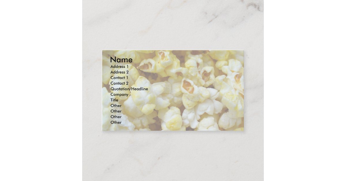 Popcorn Business Cards 01 | Zazzle