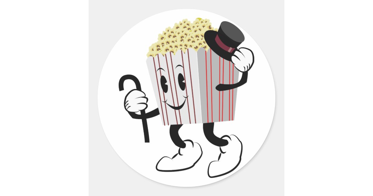 Popcorn Classic Round Sticker | Zazzle
