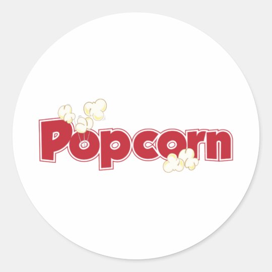 Popcorn Classic Round Sticker | Zazzle.com