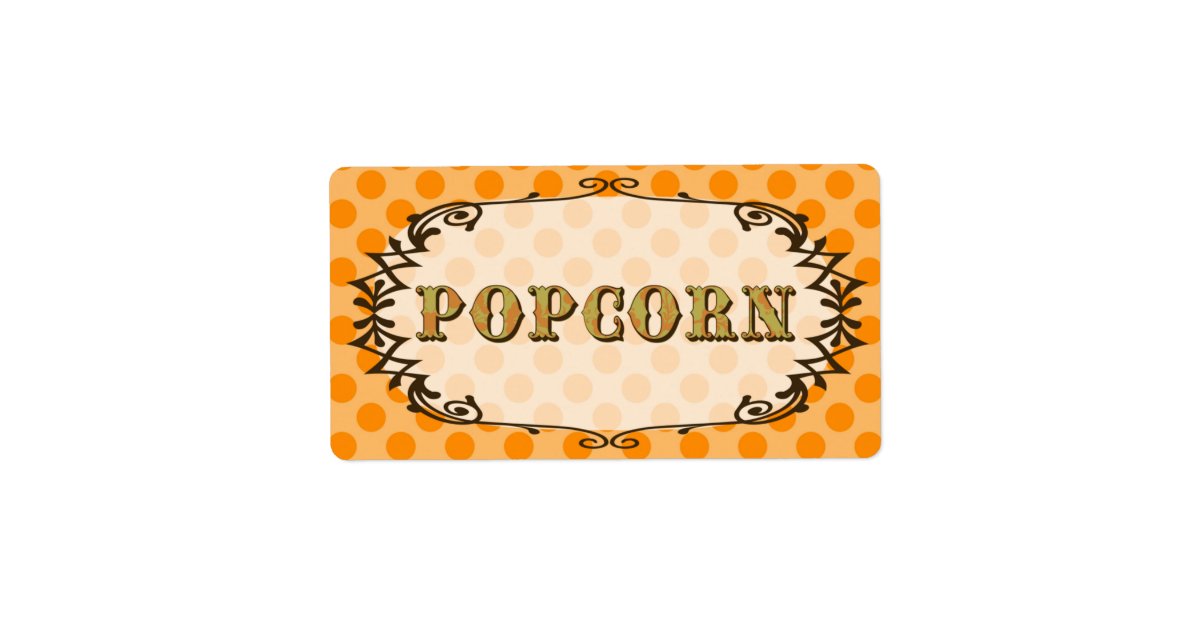 Popcorn Food Label | Zazzle