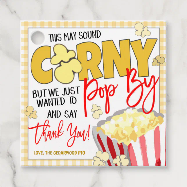 Popcorn Gift Tag | Zazzle