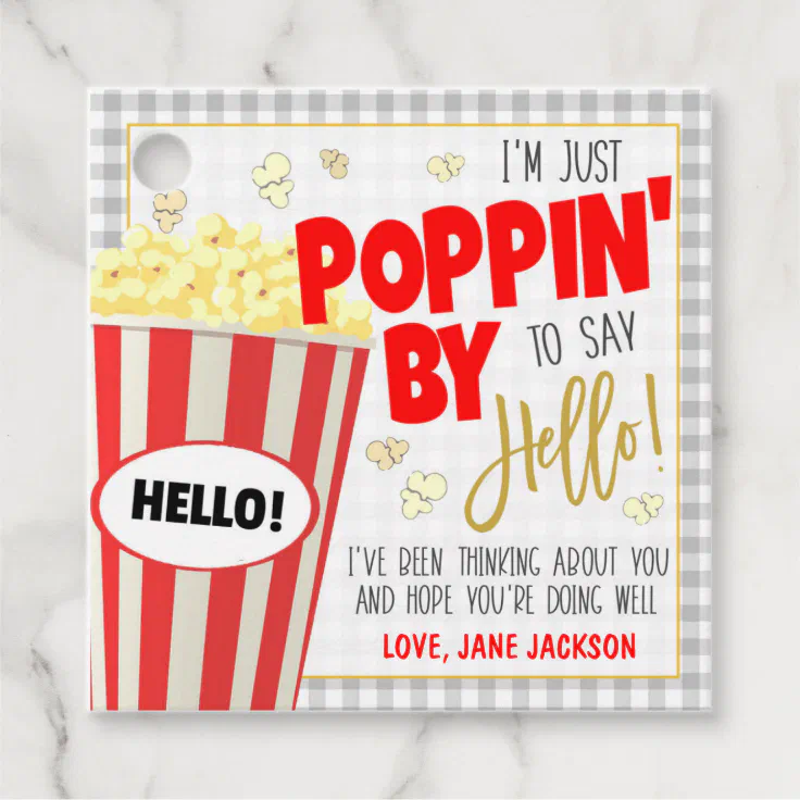 Popcorn Gift Tag | Zazzle