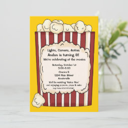 Popcorn Invitation | Zazzle