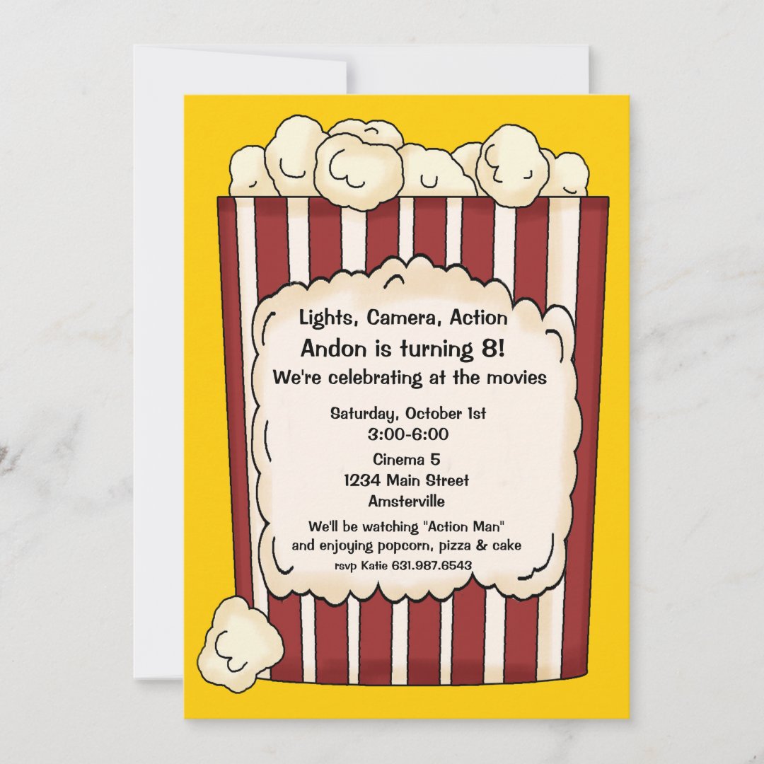 Popcorn Invitation | Zazzle