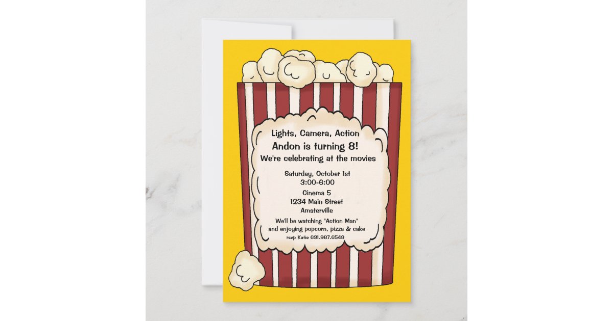 Popcorn Invitation | Zazzle