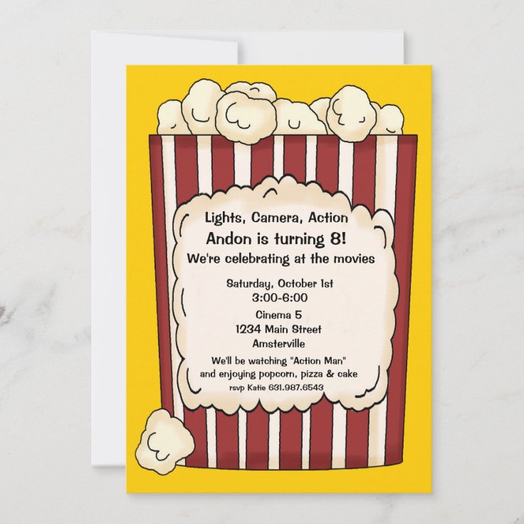 Popcorn Invitation | Zazzle
