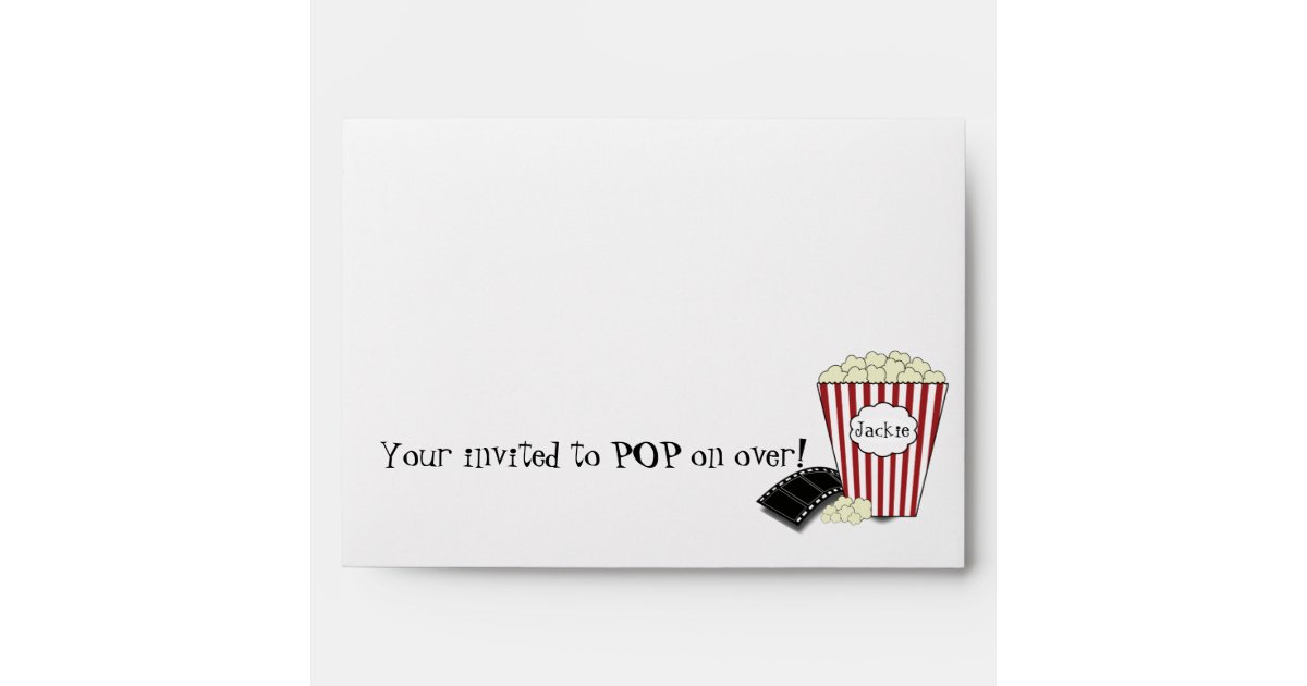 Popcorn Invitation Envelope | Zazzle
