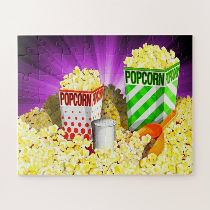 Popcorn Lovers Puzzle ,56 Oversized Pieces | Zazzle.com