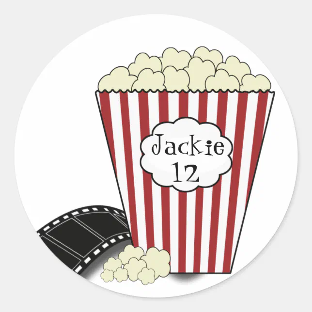 Popcorn Sticker | Zazzle