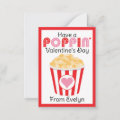 Popcorn Valentine | Popcorn Classroom Valentine Note Card | Zazzle