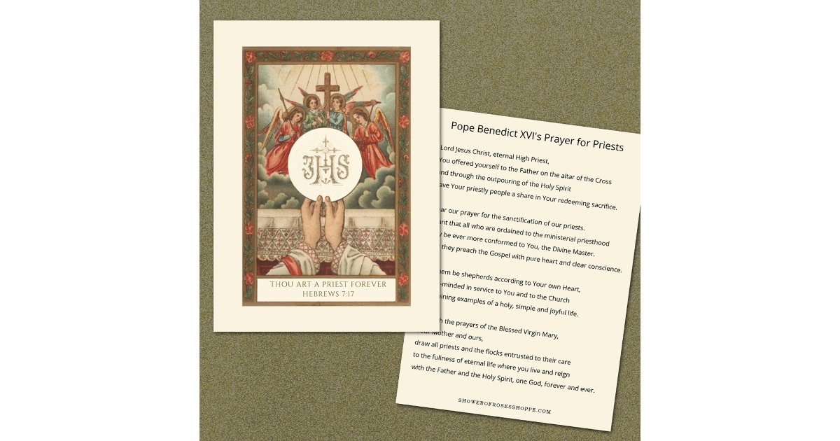 Pope Benedict XVI Prayer for Priests Note Card | Zazzle