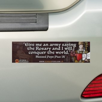 Pope Pius IX Rosary Bumper Sticker | Zazzle