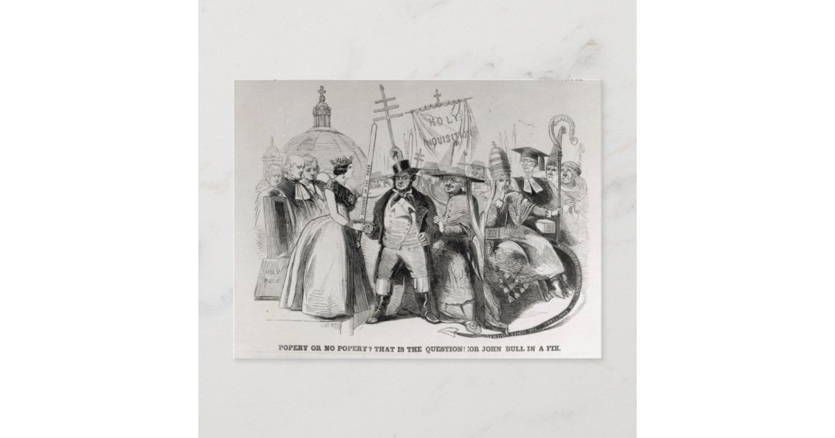 Popery or No Popery? 1850 Postcard | Zazzle