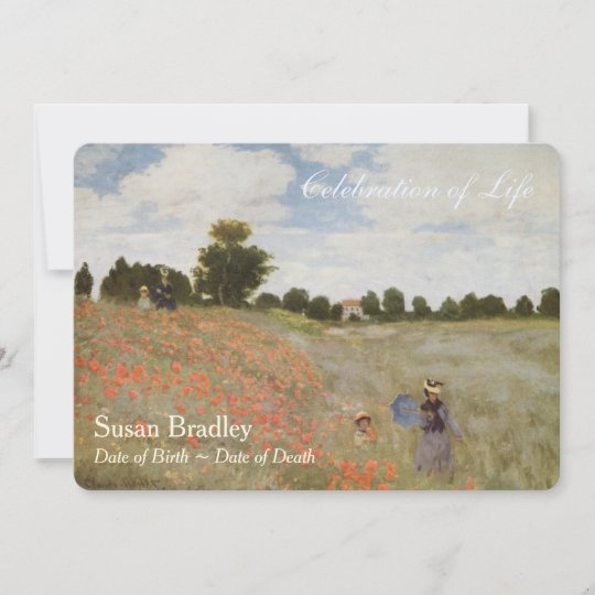 Poppies by Monet Celebration of Life Invitation | Zazzle.com