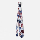 Poppies & Peonies Red White & Blue Wedding Neck Tie | Zazzle