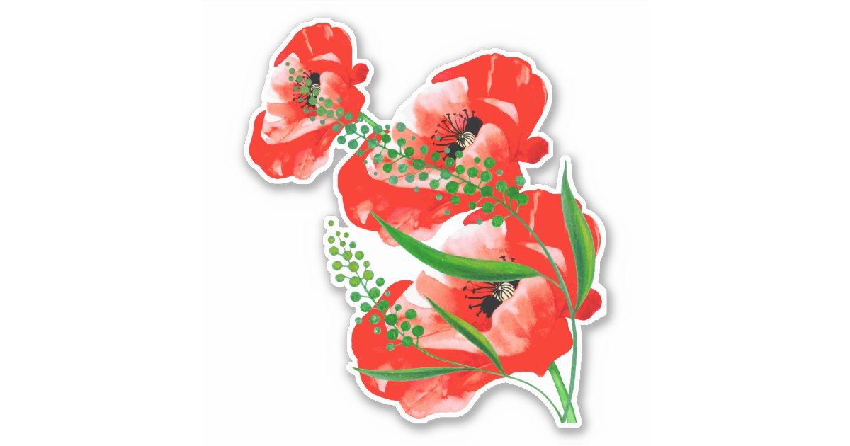 Poppies Sticker | Zazzle