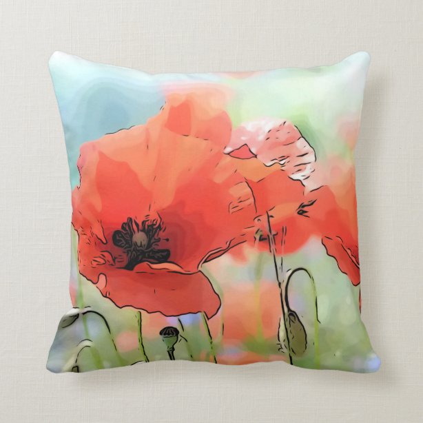 Poppy Decorative & Throw Pillows | Zazzle