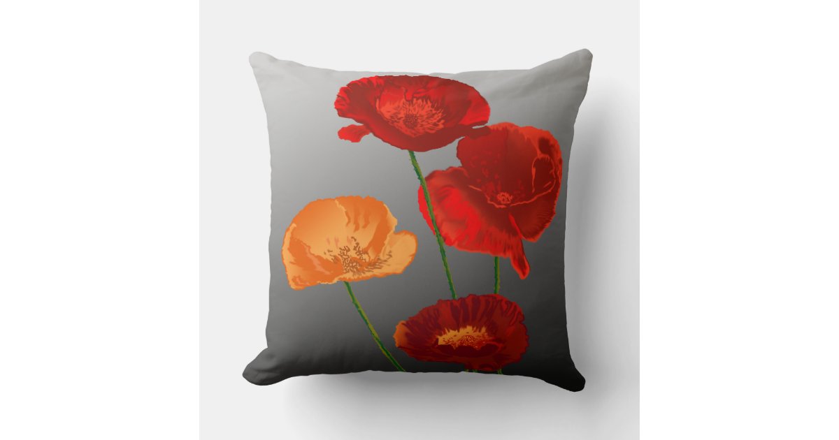 Poppies Throw Pillow | Zazzle