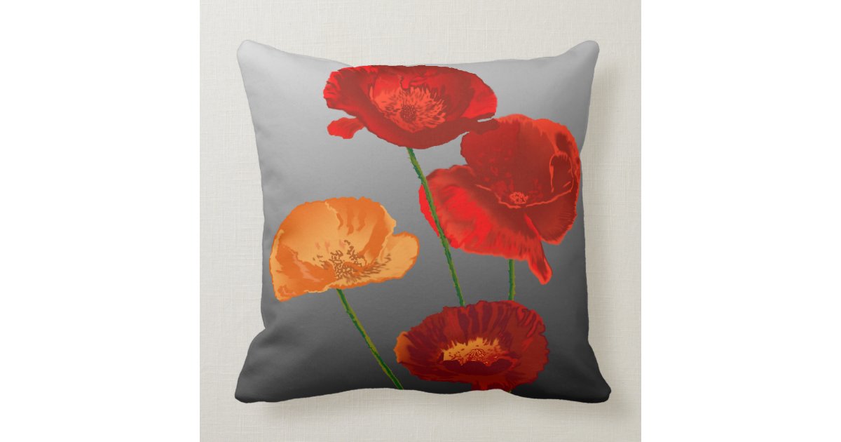 Poppies Throw Pillow | Zazzle.com