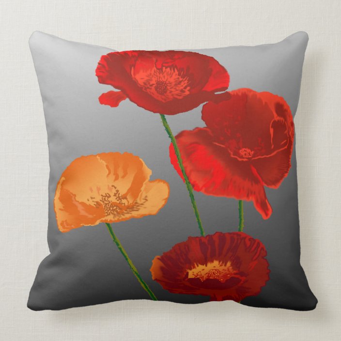 Poppies Throw Pillow | Zazzle.com