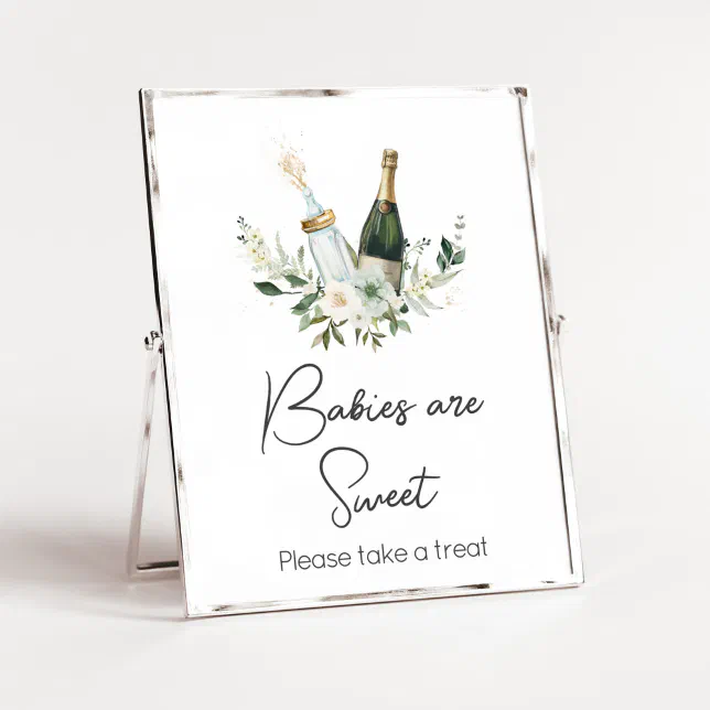 Poppin' Baby Bottles Baby Shower Babies are Sweet Poster | Zazzle