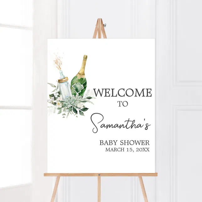 Poppin' Bottles Baby Shower Welcome Sign | Zazzle