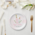 Poppin Bottles Girl Baby Shower Pink Paper Plates | Zazzle