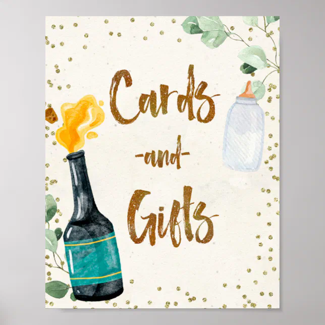 Popping Bottles Cards and Gifts Baby Shower Sign | Zazzle