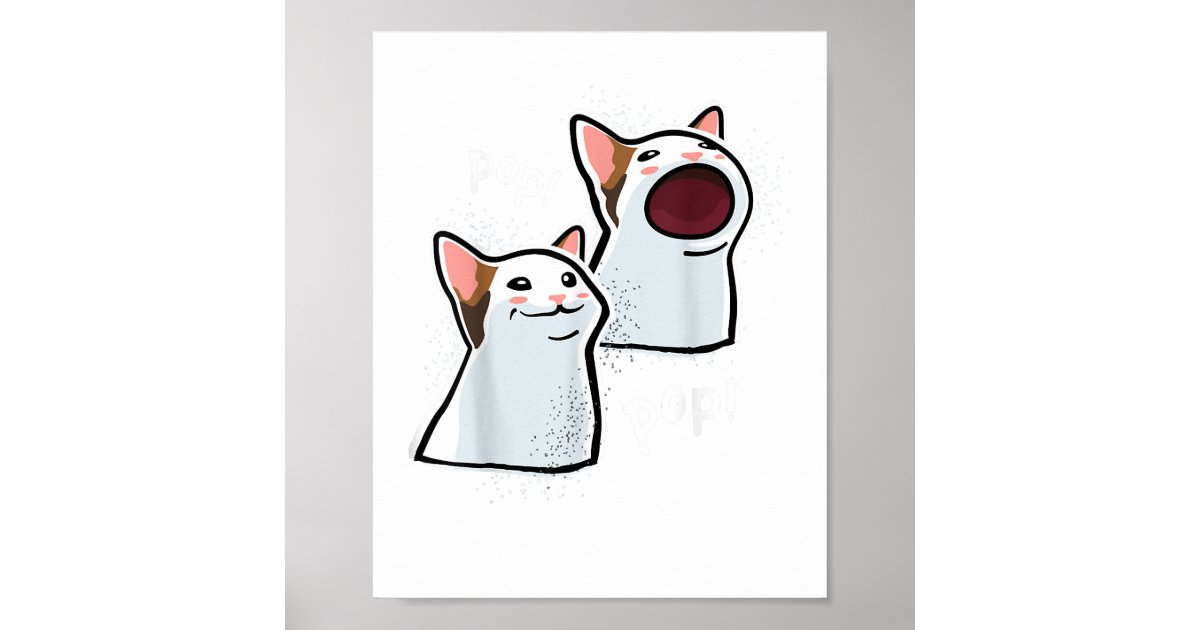 Popping Cat Meme Pop Cat funny PopCat Poster | Zazzle