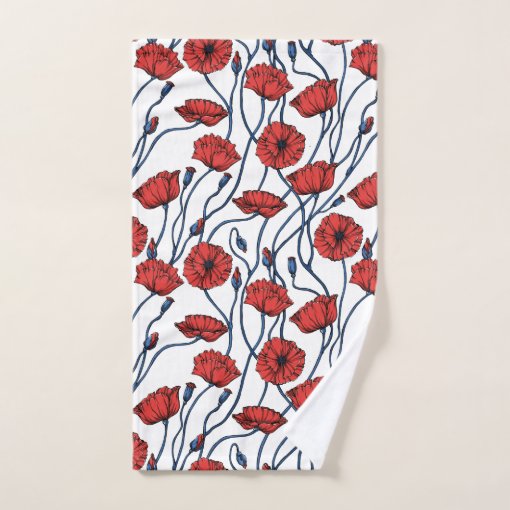 Poppy Bouquet Bath Towel Set | Zazzle