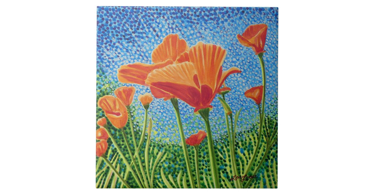Poppy Ceramic Tile | Zazzle