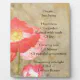 Poppy Expressions Happiness Poem Photo Plaque | Zazzle