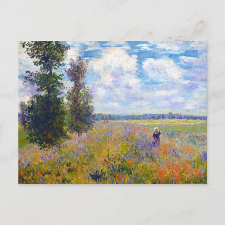 Poppy Field, Argenteuil, 1875 Claude Monet Postcard | Zazzle