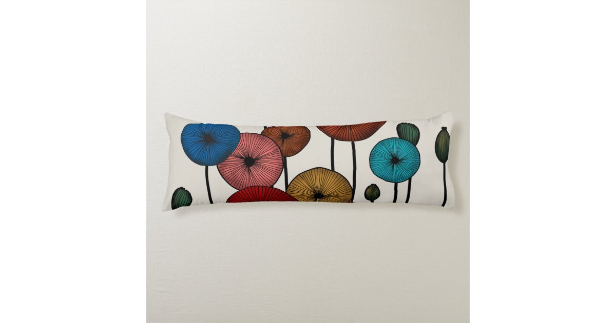 Poppy field body pillow | Zazzle