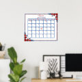 Poppy Floral Baby Shower Guess Due Date Calendar Poster | Zazzle