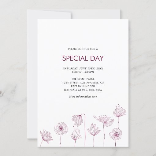 Poppy Floral Party Invitation for All Occasions | Zazzle