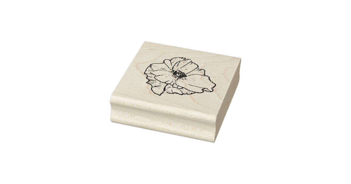 Poppy Flower For All Your Spring Stamping Projects Rubber Stamp | Zazzle