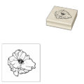 Poppy Flower For All Your Spring Stamping Projects Rubber Stamp | Zazzle