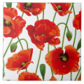 Poppy Flowers Tile | Zazzle