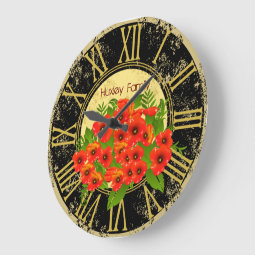 Poppy Flowers Vintage Wall Clock | Zazzle