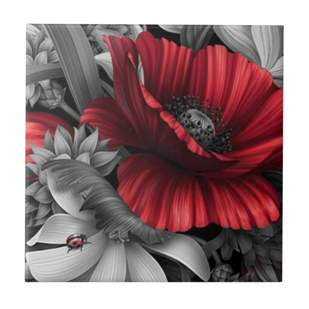 Poppy Pops Ceramic Tile | Zazzle