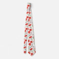 Poppy red floral wedding neck tie | Zazzle